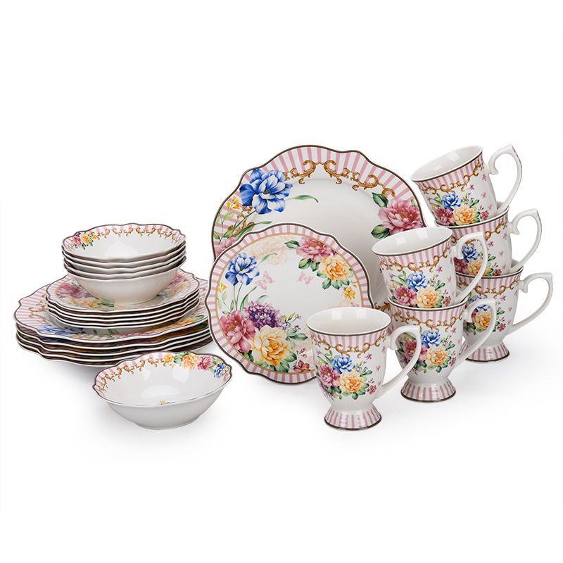 Factory supply wedding dinnerware crockery glazed royal dinner set