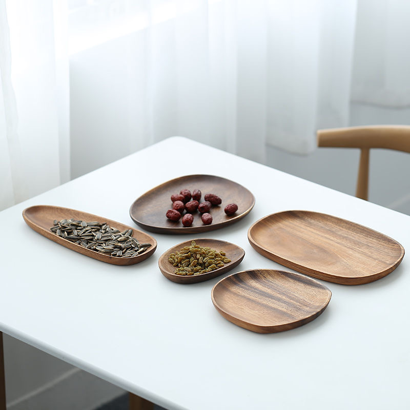 Household Kitchen Items Wooden Serving Plate Irregular Shaped Dish